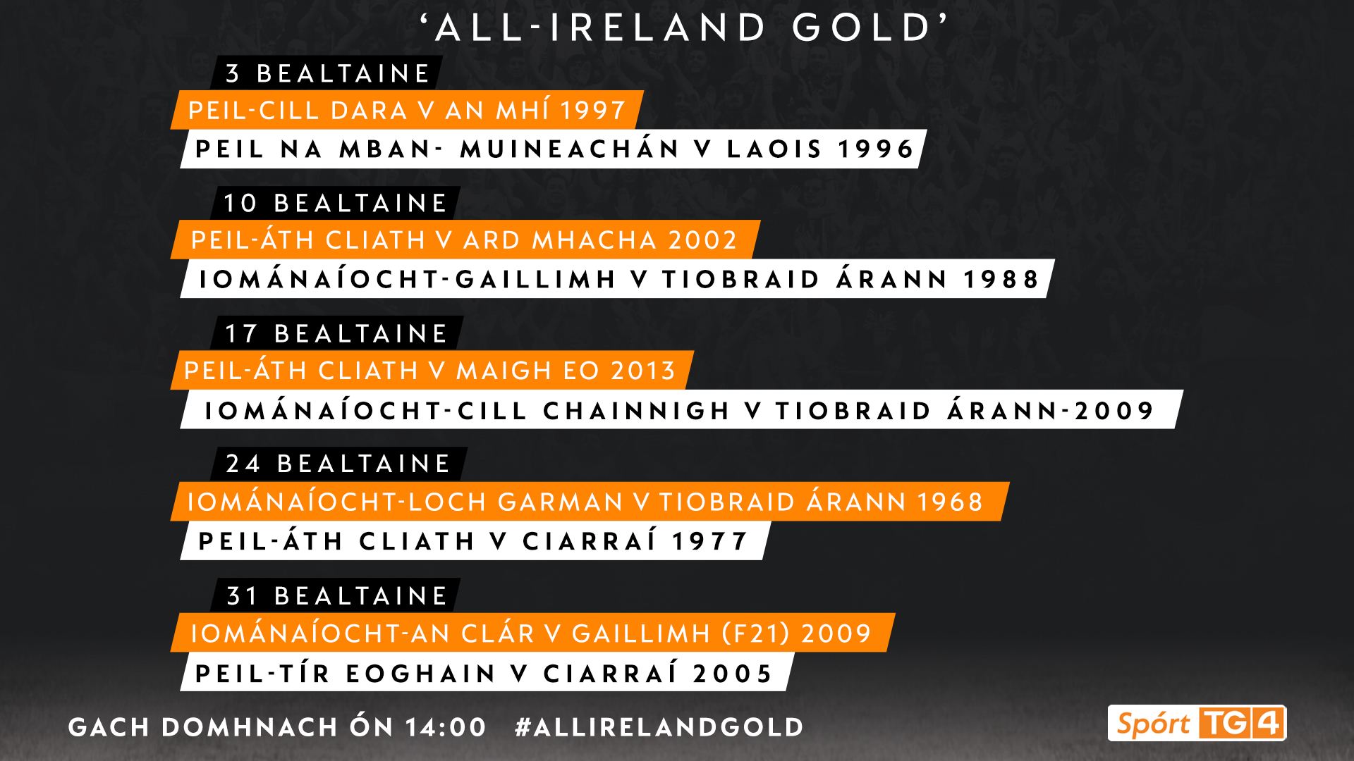TG4 | All Ireland Gold – May Games on TG4 | 2020 | Press Releases ...
